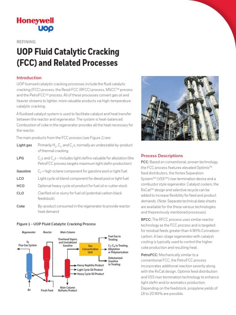 Honeywell Uop FCC Related Processes Datasheet | Download Free PDF | Chemical Processes | Materials
