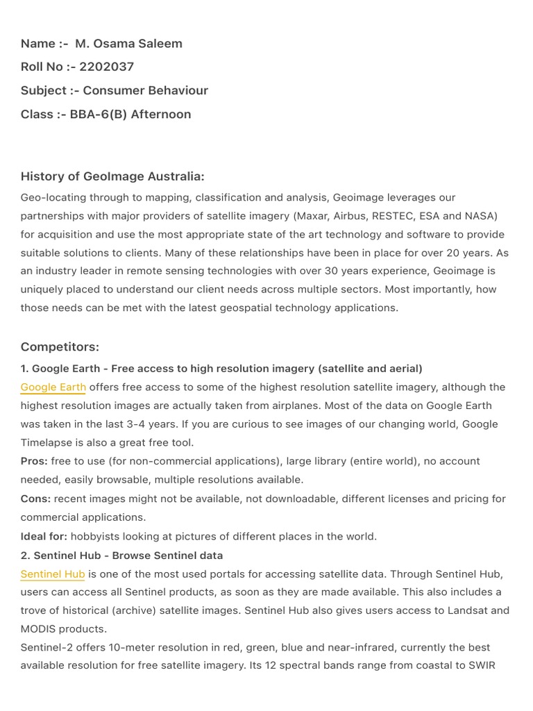 Report of Satellite Images | PDF | Satellite Imagery | Remote Sensing