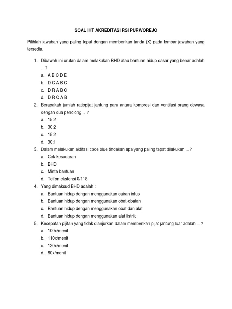 SOAL UJI KOMPETENSI BHD | PDF