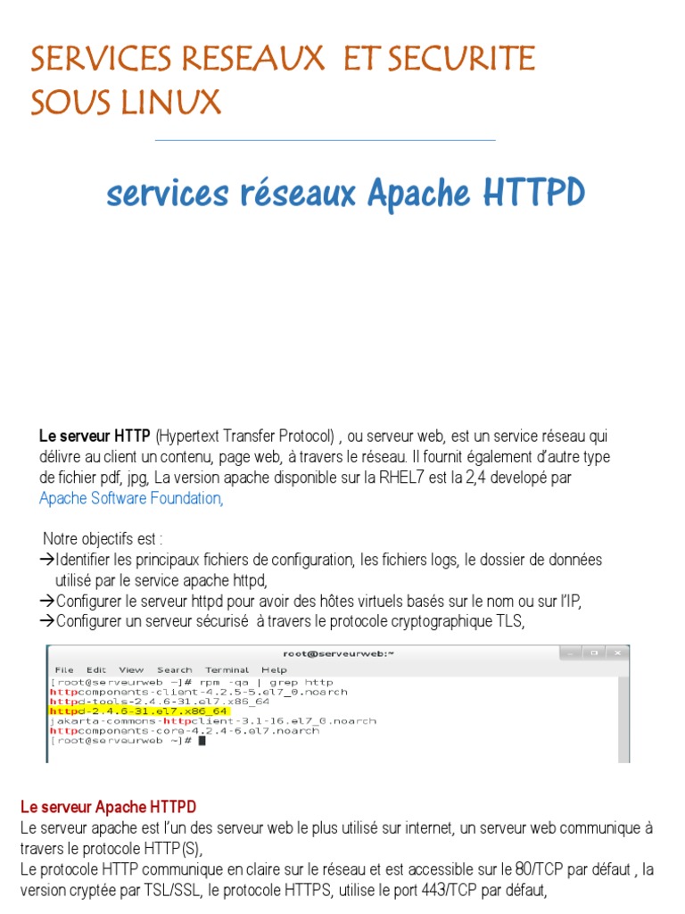 Chapitre5 Apache | PDF | Serveur web | Internet et Web