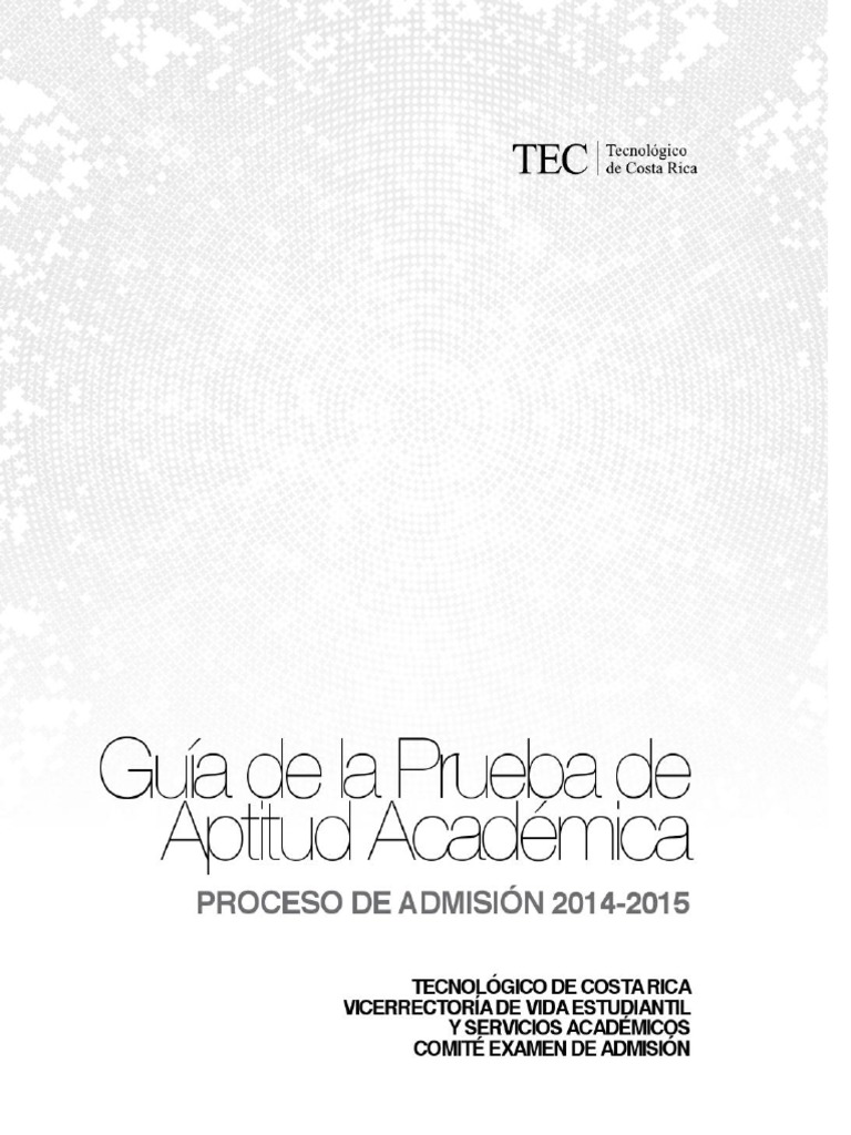 Guia - Prueba de Aptitud Academica 2014-2015 | PDF