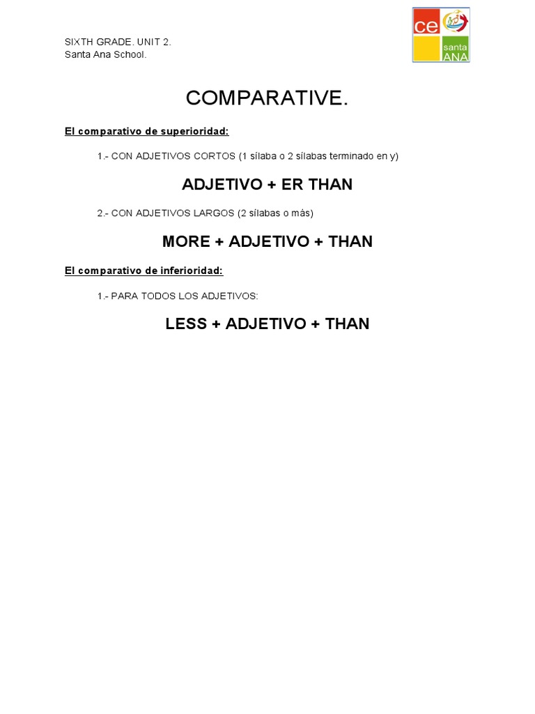 Comparativos y Superlativos en Español | PDF
