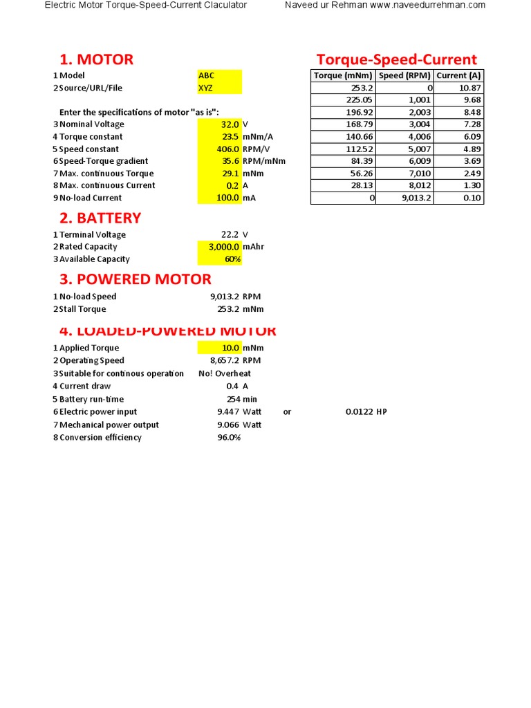 Electric Motor Torque By Kv _ How To Calculate Motor Torque – MPUD