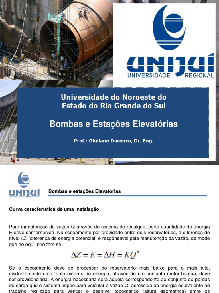 5 - Slides Bombas e Estações Elevatórias | PDF | Líquidos | Materiais ...