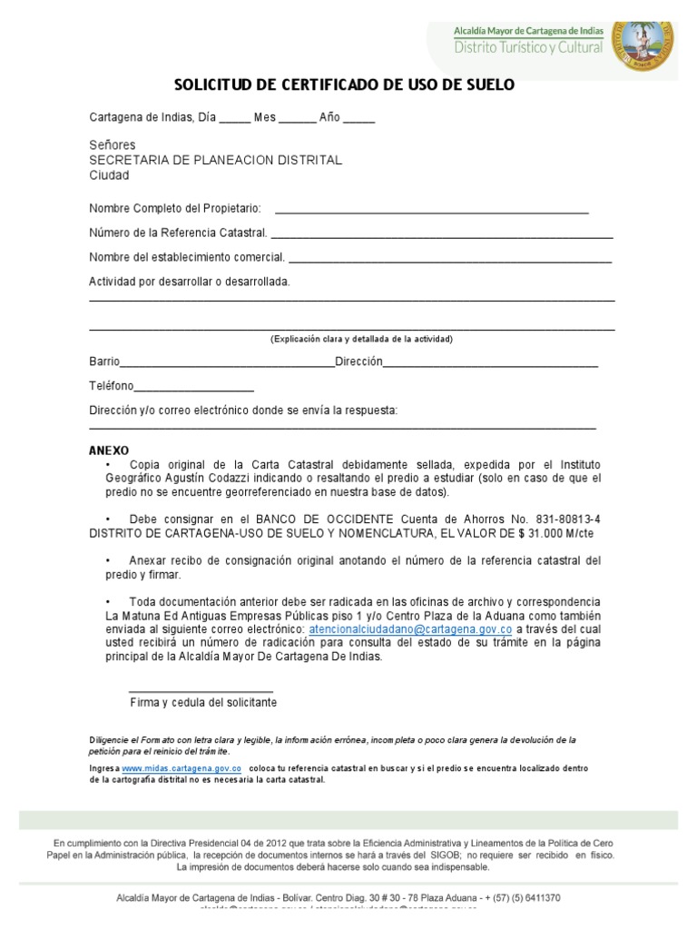 Certificado de Uso de Suelo | PDF