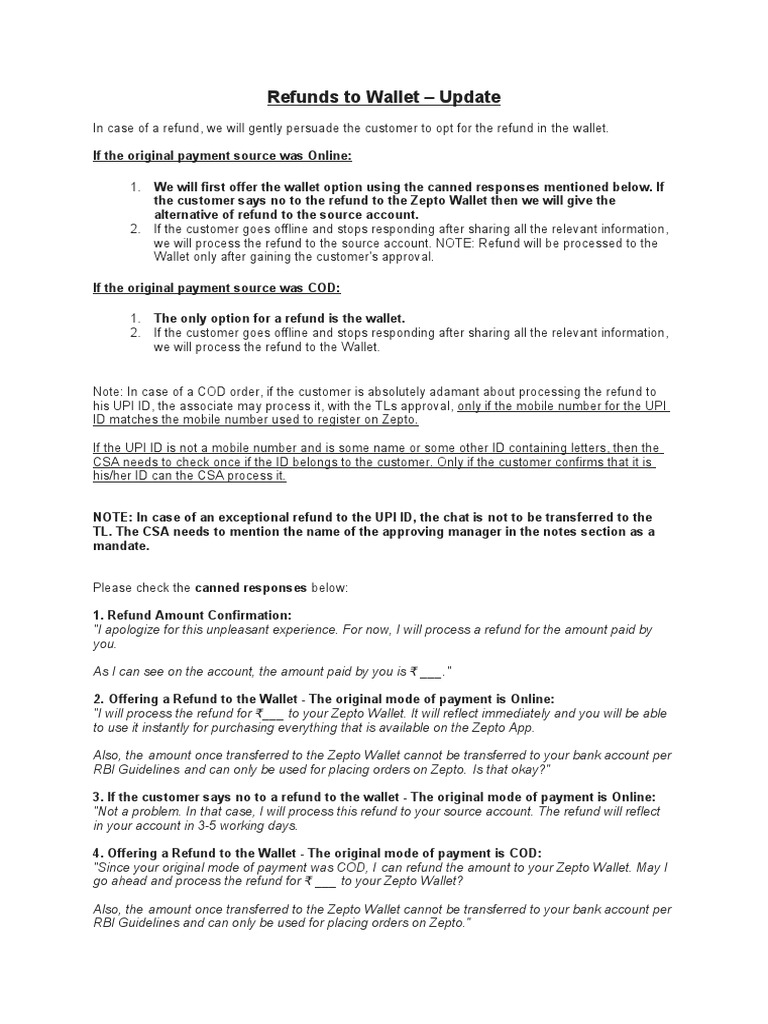Refunds To Wallet | PDF | Finance & Money Management