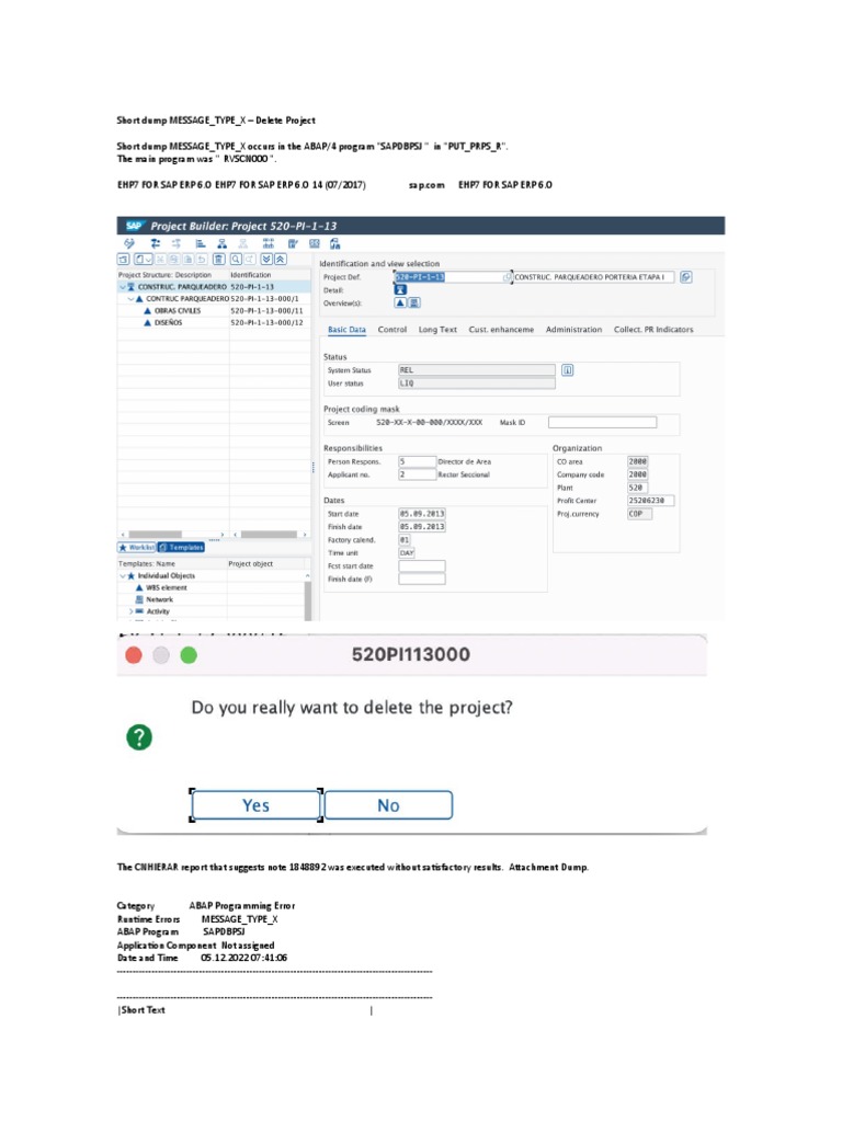 Short Dump MESSAGE - TYPE - X - Delete Project | Download Free PDF | Linux | Operating System