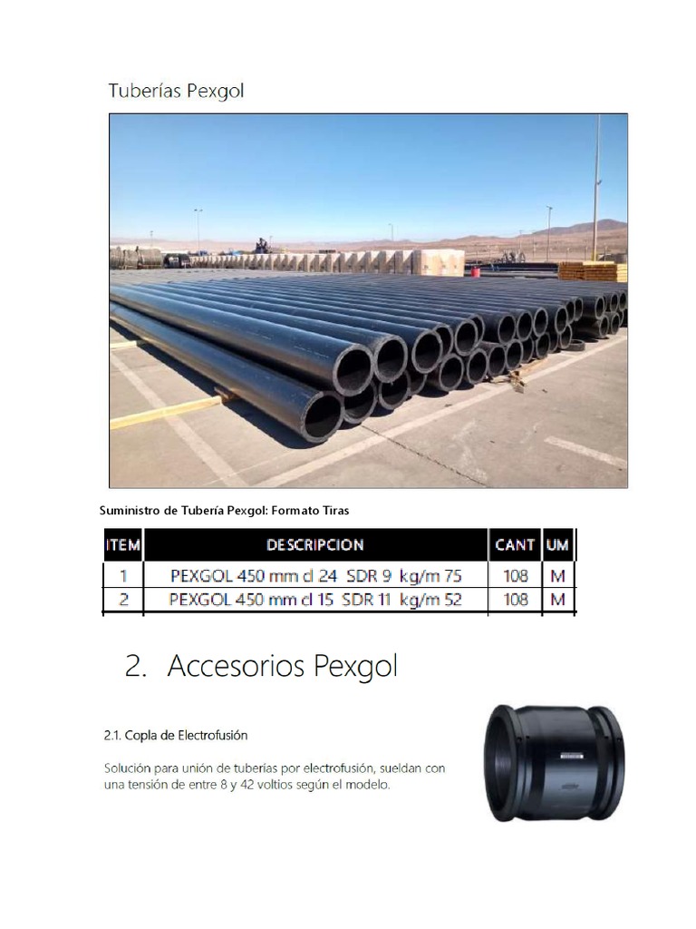 Suministro de Tubería Pexgol | PDF