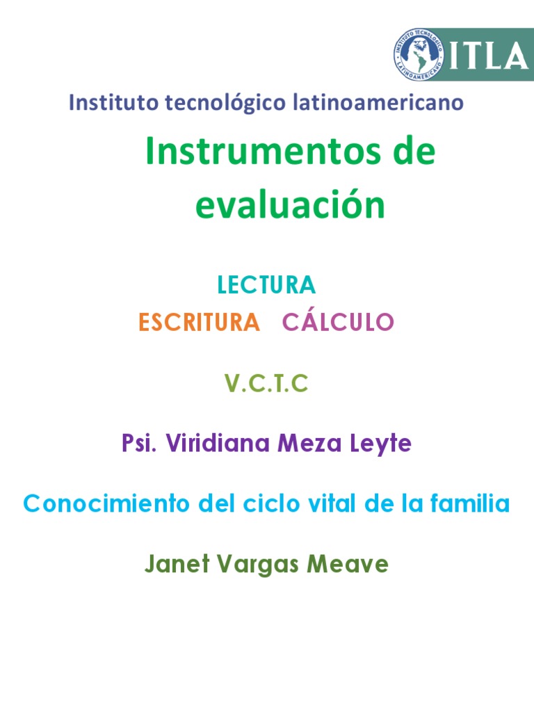 Manual de Instrumentos de Evaluacion | PDF