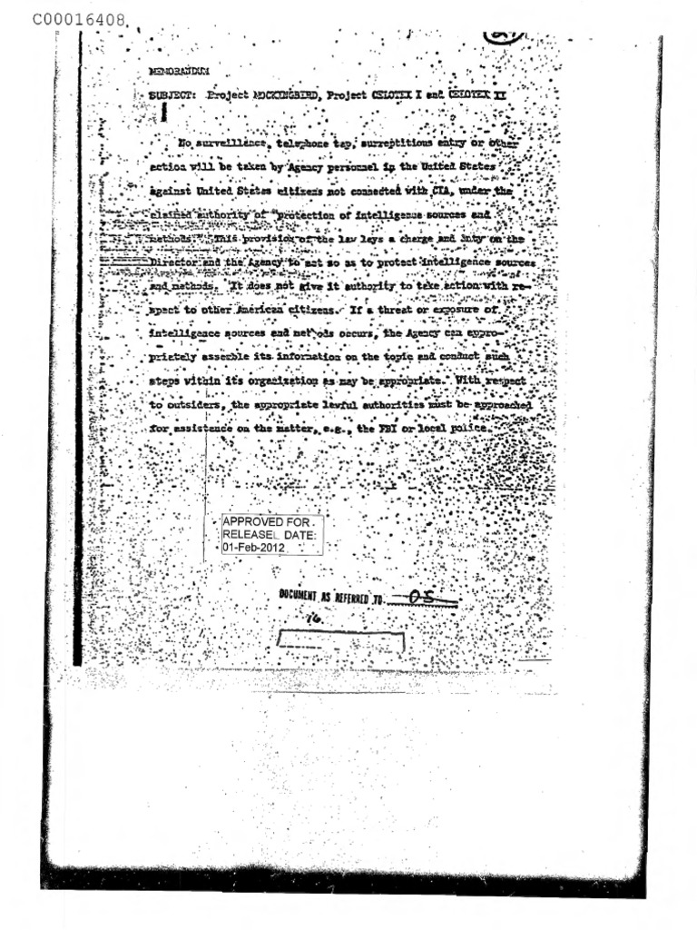 Project Mockingbird | PDF | Federal Government Of The United States ...