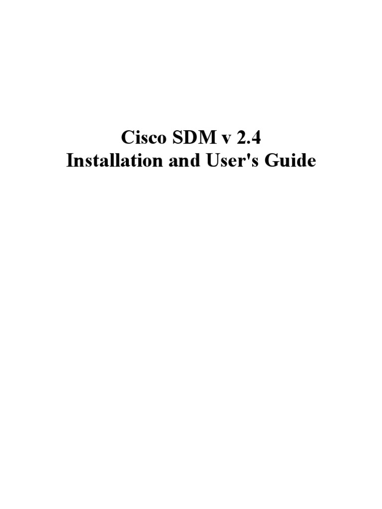 Cisco SDM Installation Guide | PDF | Microsoft Windows | Router (Computing)