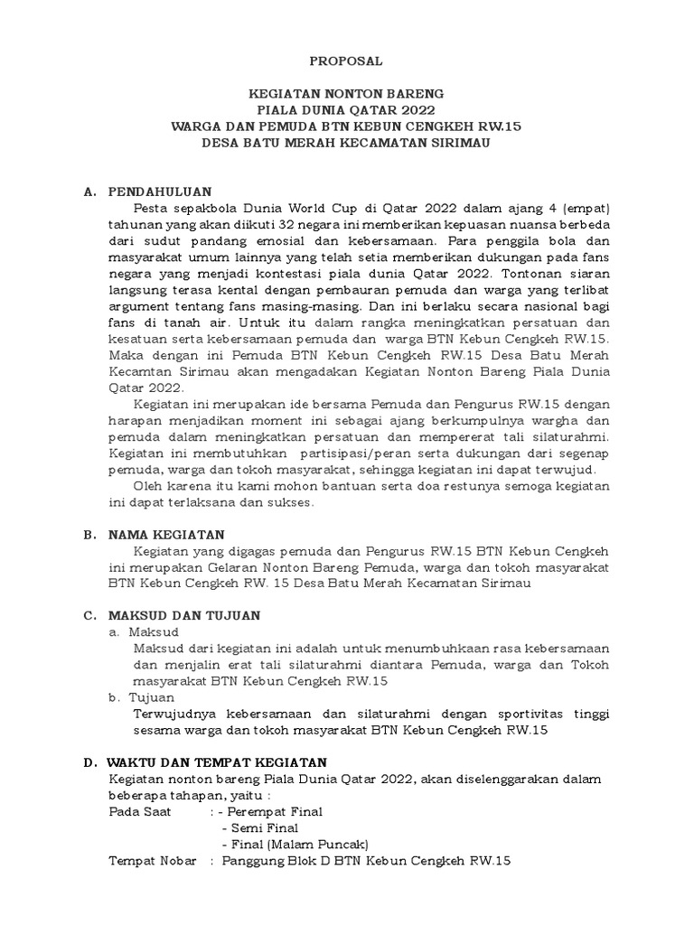 Proposal Nobar 01 | PDF