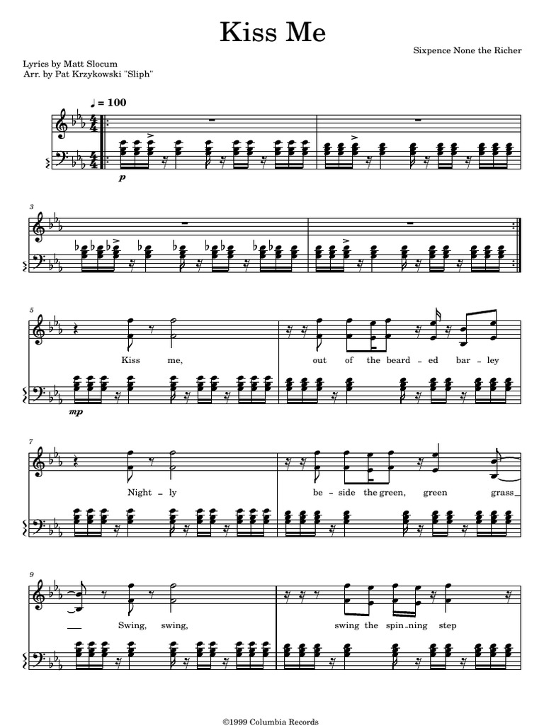 Kiss Me Sixpence None The Richer | PDF