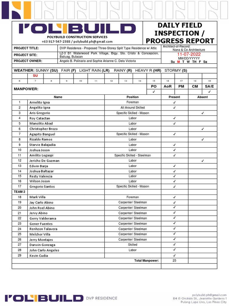 Polybuild - DVP - Weekly Report 2022 11 07-12 | PDF | Materials ...