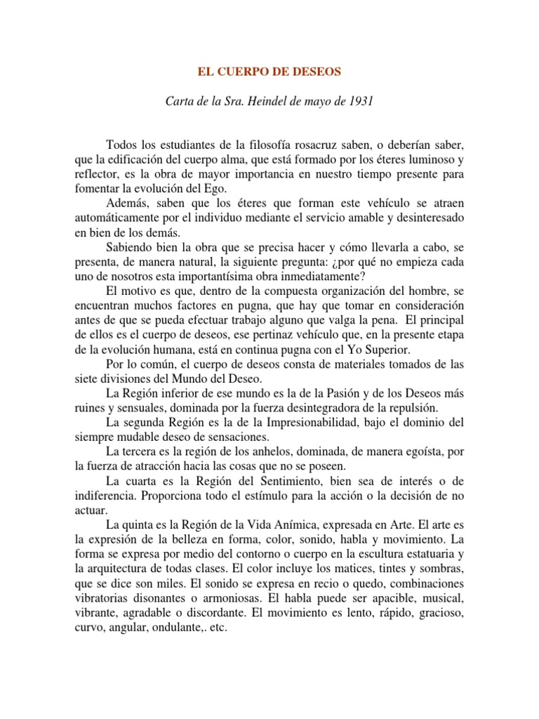 Augusta Foss de Heindel - Carta El Cuerpo de Deseos | PDF | Alma ... Augusta Foss de Heindel - Carta El Cuerpo de Deseos | PDF | Alma ...