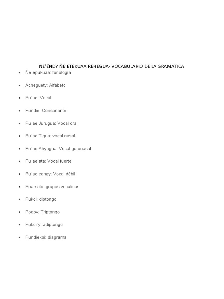 Verbo en Guarani | PDF