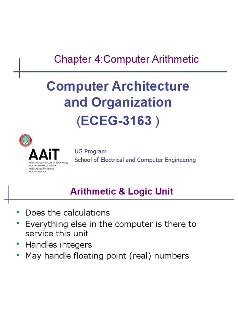 Computer Architecture&O ECEG 3163 04 Computer Arithmetic | PDF | Division (Mathematics ...