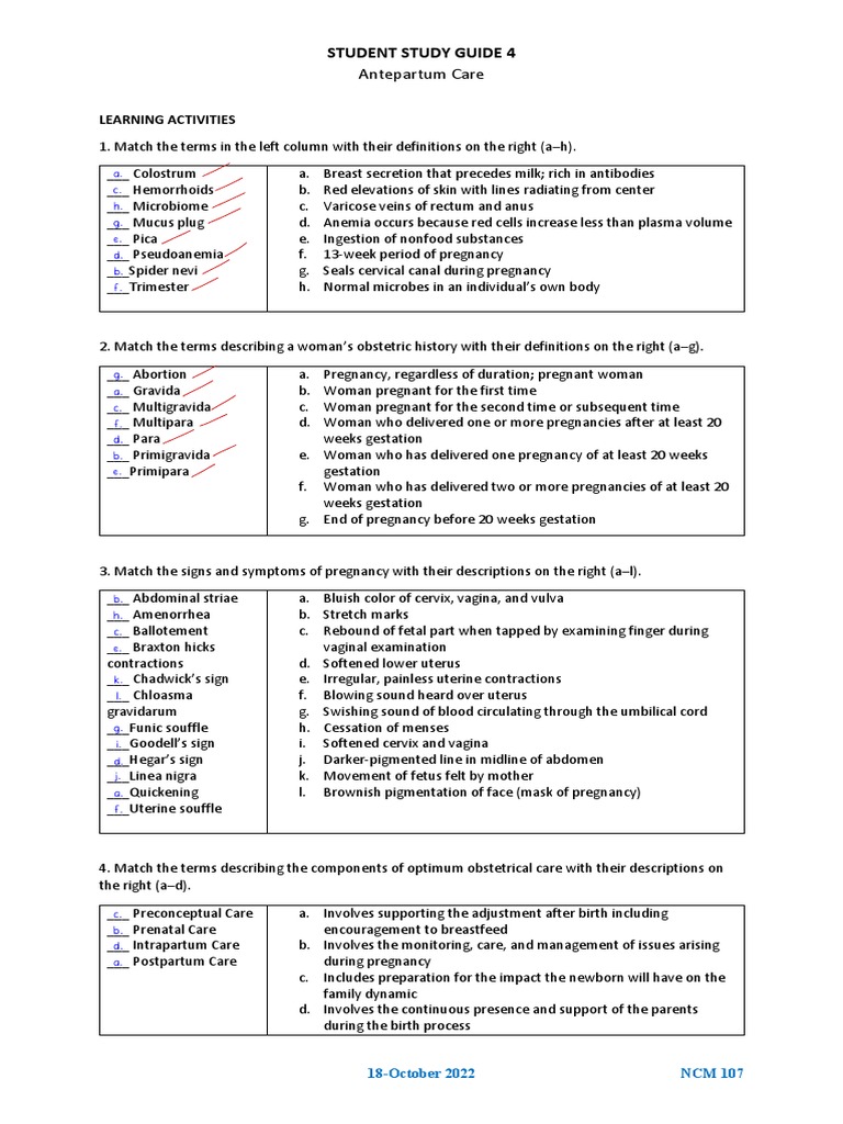 HINANAY SSG 4 Antepartum Care | PDF | Vagina | Pregnancy