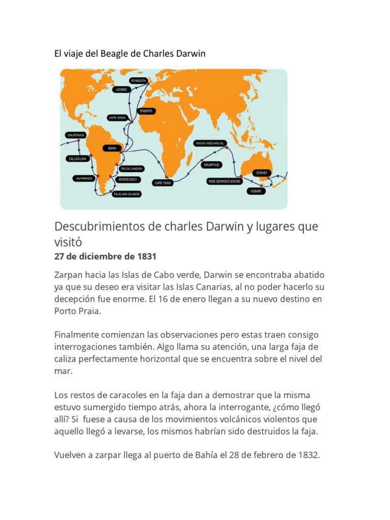 Viaje del Beagle: Descubrimientos de Darwin | PDF | Charles Darwin | Aves