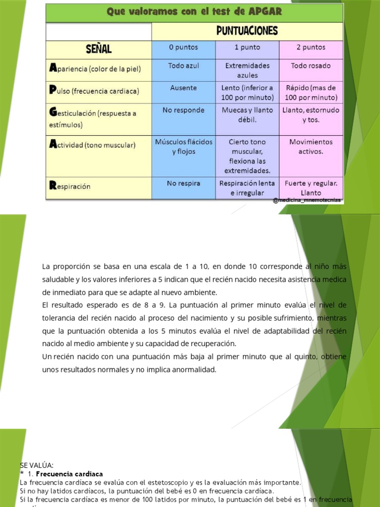 Evaluación Neonatal: APGAR y Silverman | PDF | Infantes | Ciencias de ...