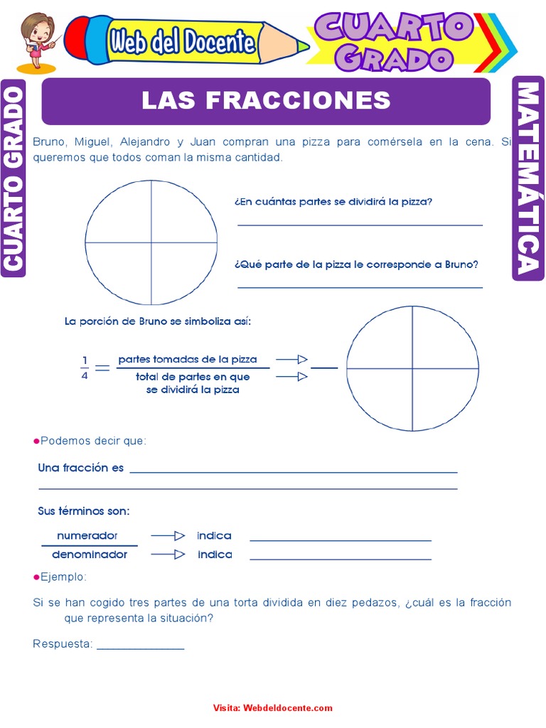 Actividades de lectura y escritura de fracciones | PDF | Métodos y ...