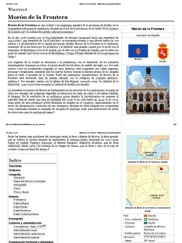 Morón de La Frontera - Wikipedia, La Enciclopedia Libre | PDF