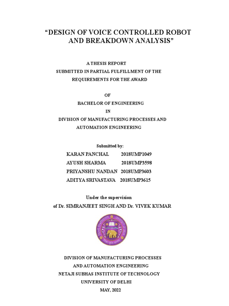 2 - 10-Design of Voice Control Robot and Breakdown Analysis | PDF | Arduino | Electric Motor