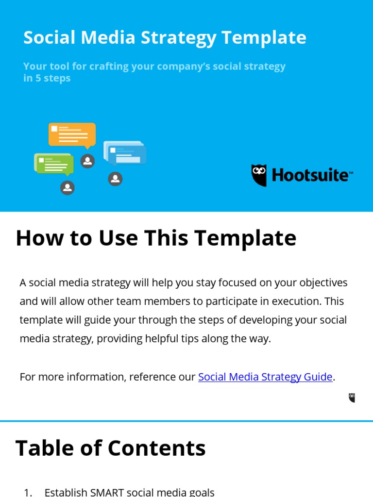 Social Media Strategy Template | PDF | Popular Culture & Media Studies ...