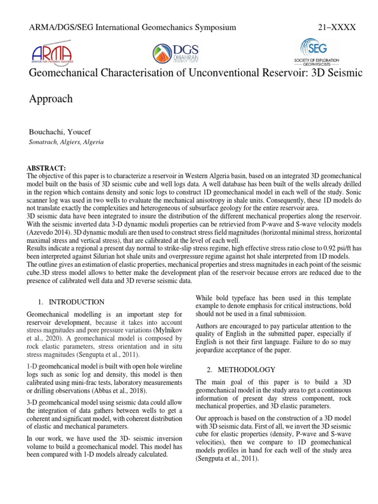 Geomechanical Characterisation of Unconventional Reservoir 1669547621 ...