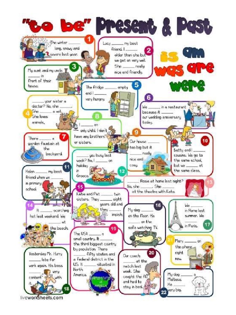 Verb To Be Present and Past | PDF