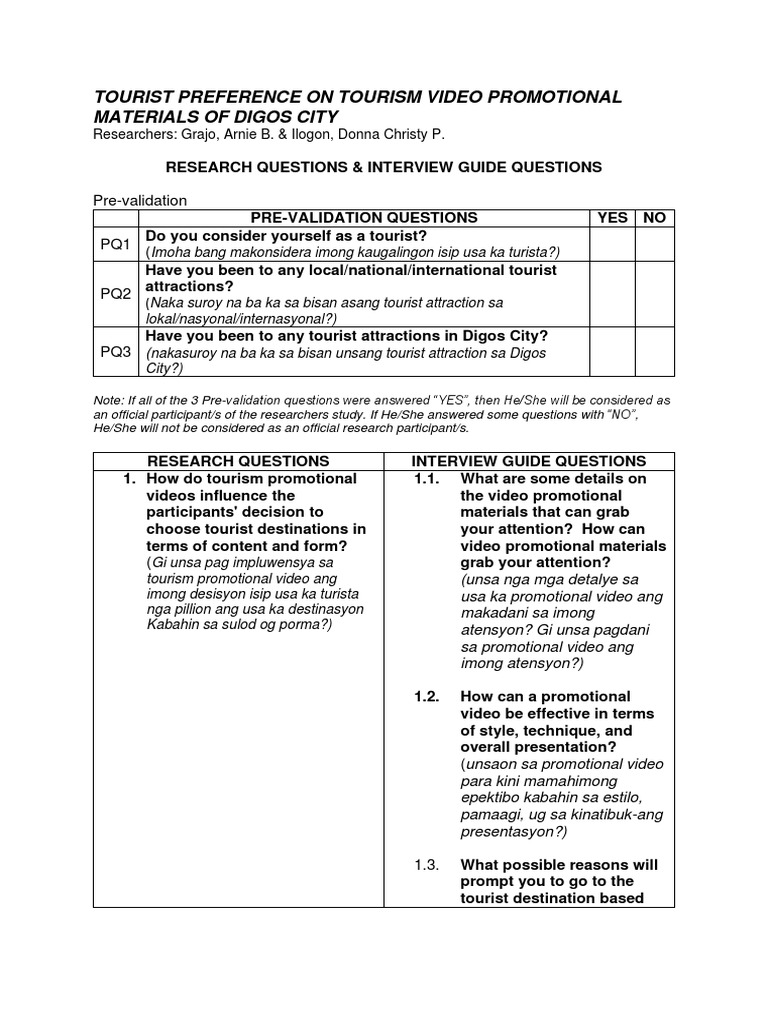 Sample Igq and Interview Script | PDF