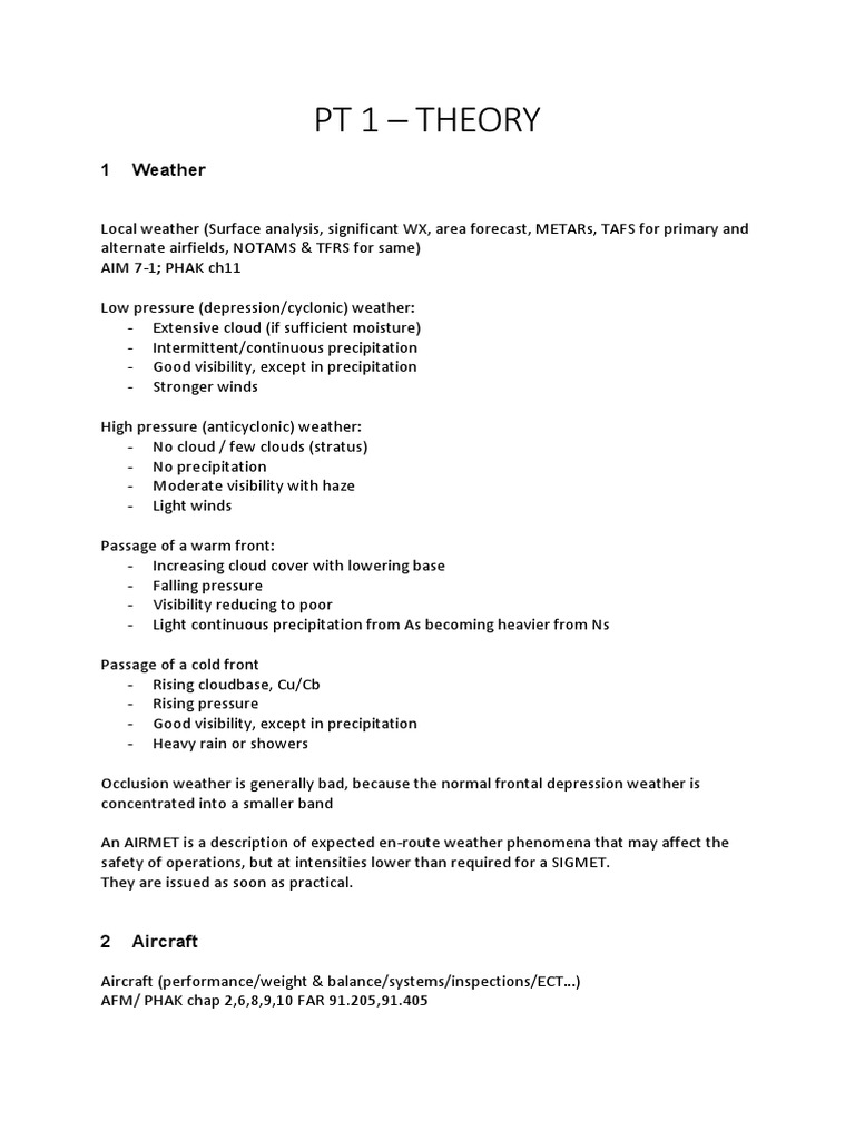 PT1 Theory Download Free PDF Instrument Flight Rules Visual
