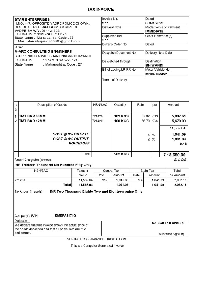 M Arc | PDF | Taxes | Invoice