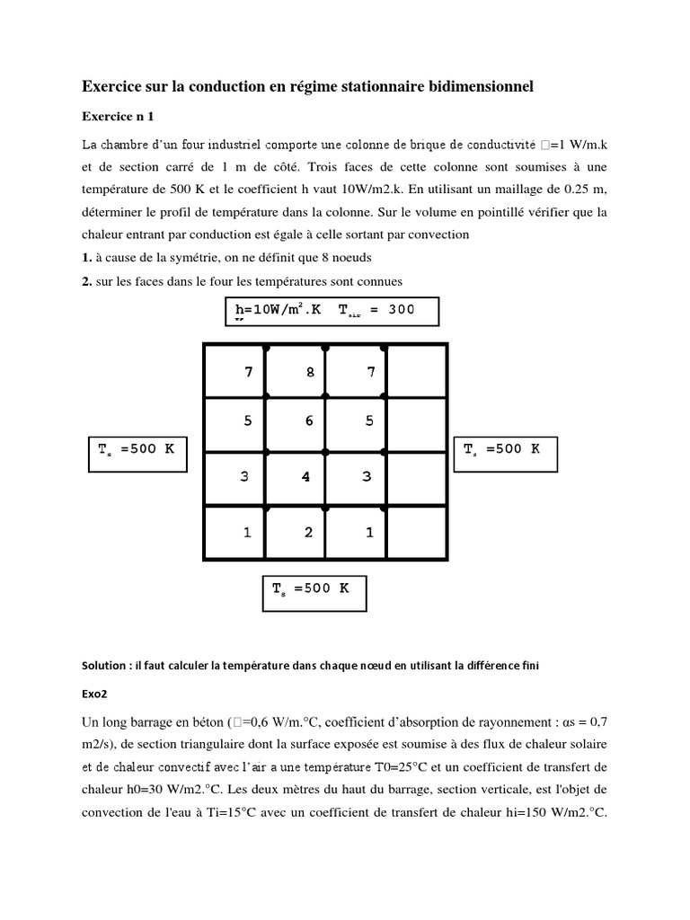 TD Convection Et Conduction | PDF | Conduction thermique | Transfert thermique
