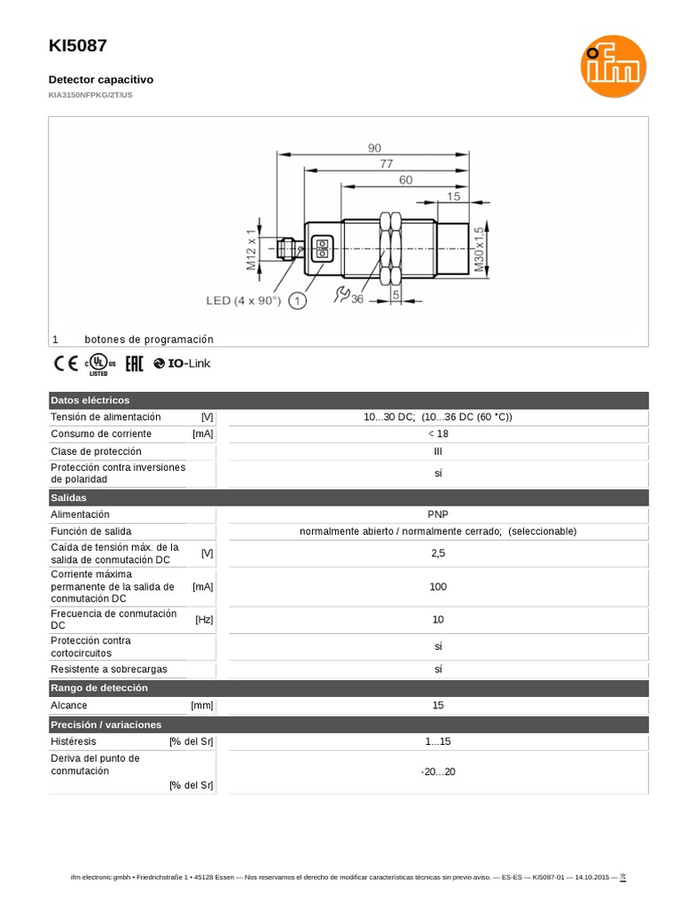 Sensor Capacitivo Tolva Polvo | PDF | Electricidad | Bienes manufacturados
