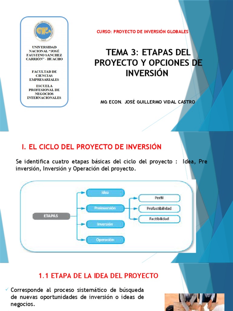 Tema 3 .Etapas de Un Proyecto y Opciones de Inversión | PDF | Inversiones | Tasa interna de retorno