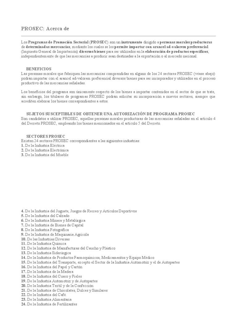 Prosec | PDF | Economias