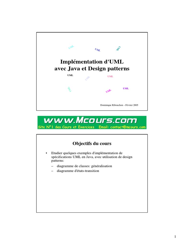Implementation D UML Avec Java Et Design Patterns | PDF | Patron de conception | Java (Langage ...