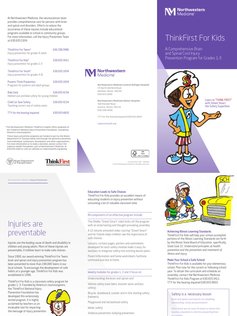 Northwestern Medicine Thinkfirst For Kids | PDF | Schools | Medicine