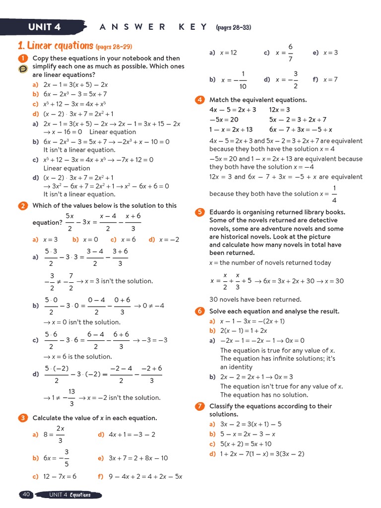 Solutions Unit4 Equations | PDF | Equations | Quadratic Equation