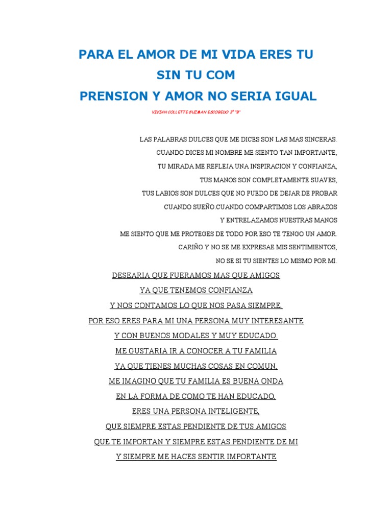 Para El Amor de Mi Vida Eres Tu | PDF | Amor