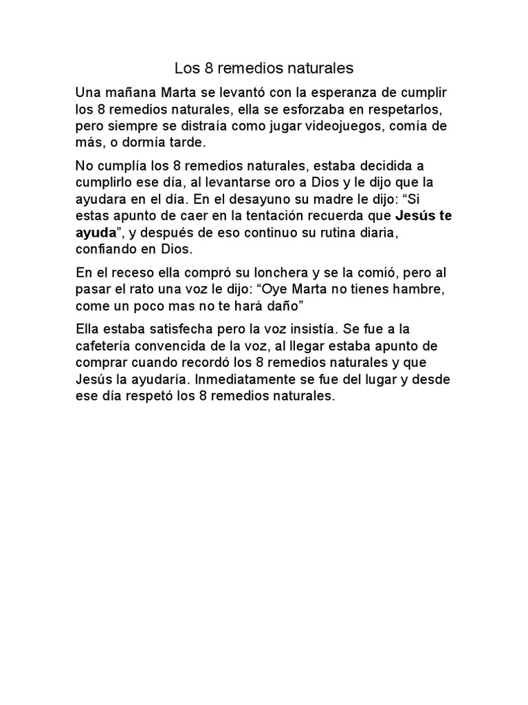 Cumpliendo los 8 Remedios Naturales | PDF | Salud y bienestar