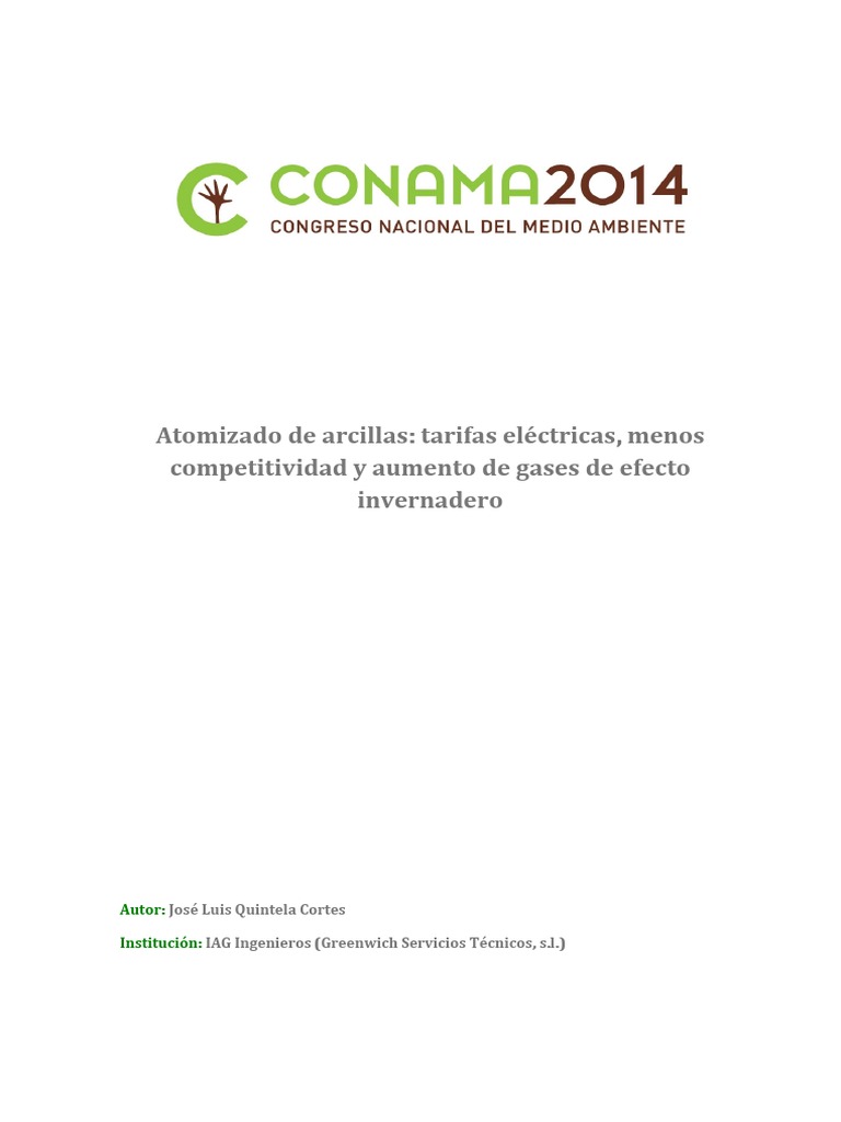 Atomizado de Arcillas: Tarifas Eléctricas, Menos Competitividad y ...