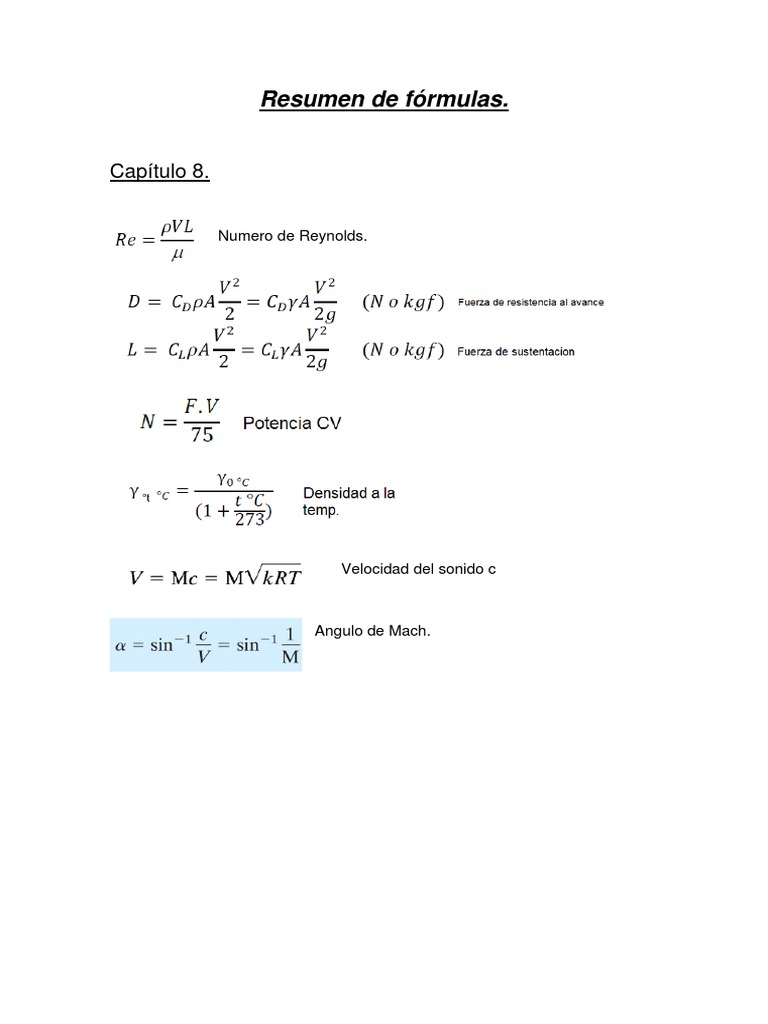 Resumen de Formulas MF | PDF
