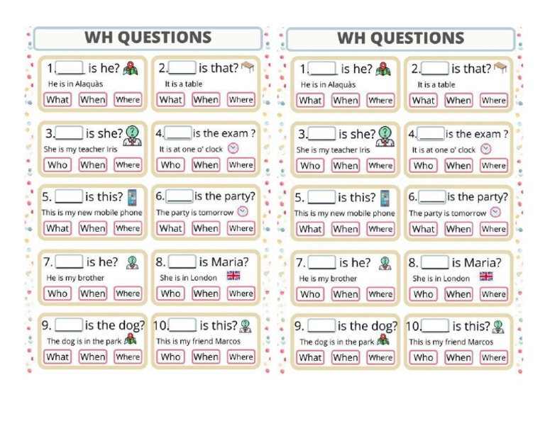 WH Questions 5 Grado | PDF