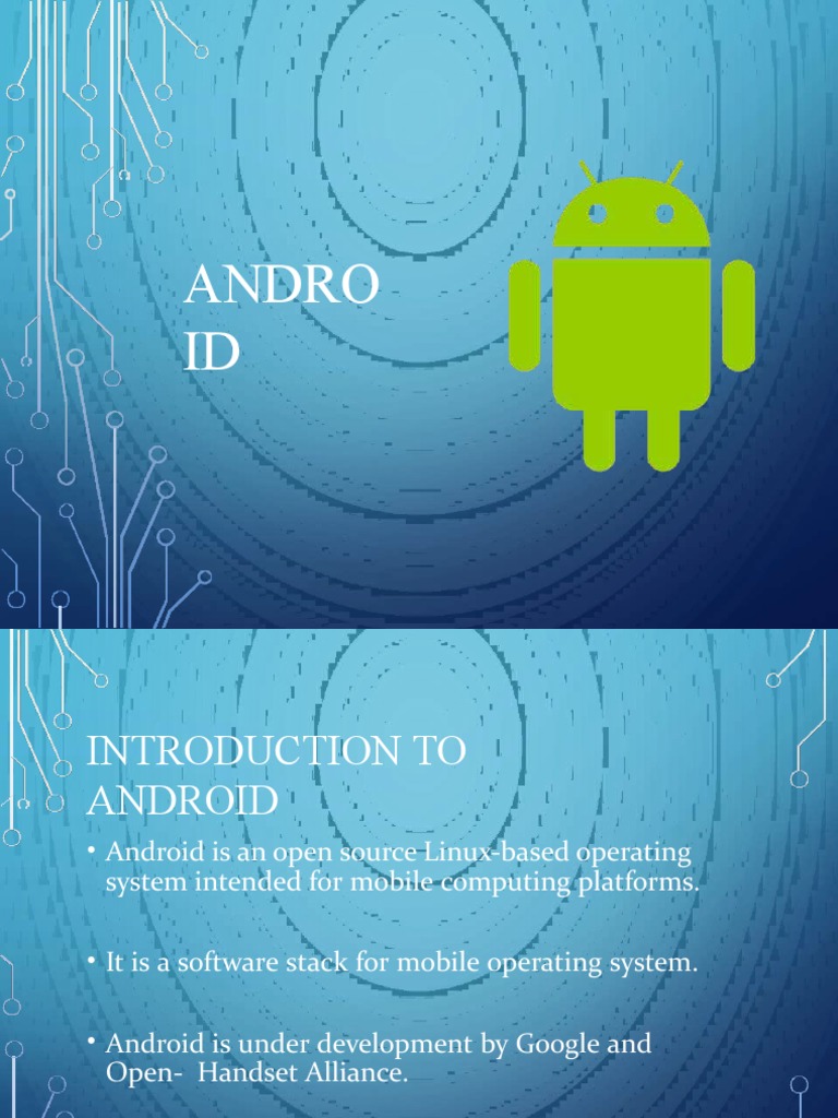 Introduction To Android | PDF | Android (Operating System) | Java (Programming Language)