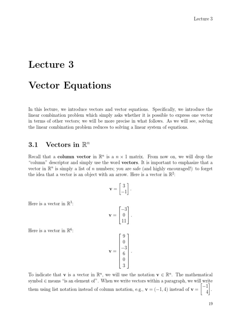 Vector Spaces Pdf System Of Linear Equations Vector Space 