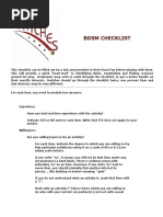 Thorough Sex, BDSM, and Kink Checklist - Blank - Checklist | PDF