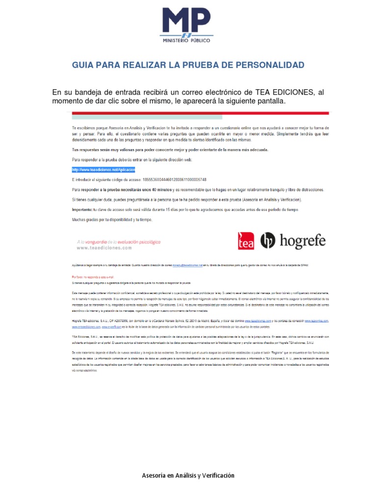 Guia para Realizar La Prueba de Personalidad | PDF