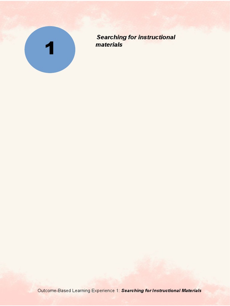 FS2 LE1 Searching For Instructional Materials | Download Free PDF | Teaching Method | Learning